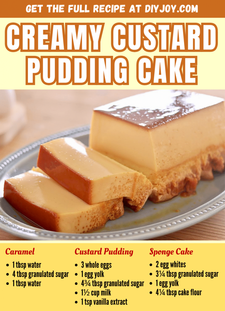 Easy Rich & Creamy Custard Pudding Cake Recipe - DIY Joy