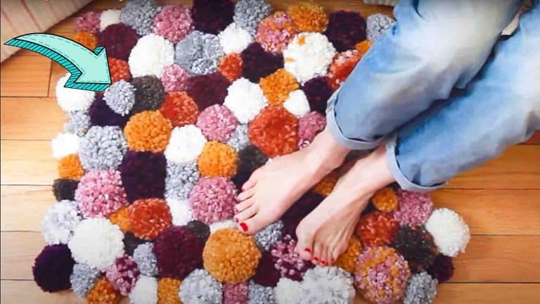 DIY Cozy Pom Pom Rug Tutorial - DIY Joy