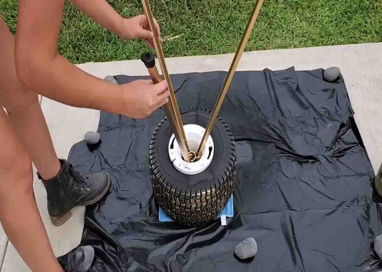 DIY Side Table Using An Old Tire Tutorial - DIY Joy