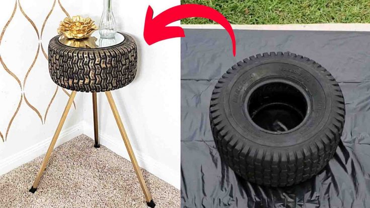 DIY Side Table Using An Old Tire Tutorial - DIY Joy