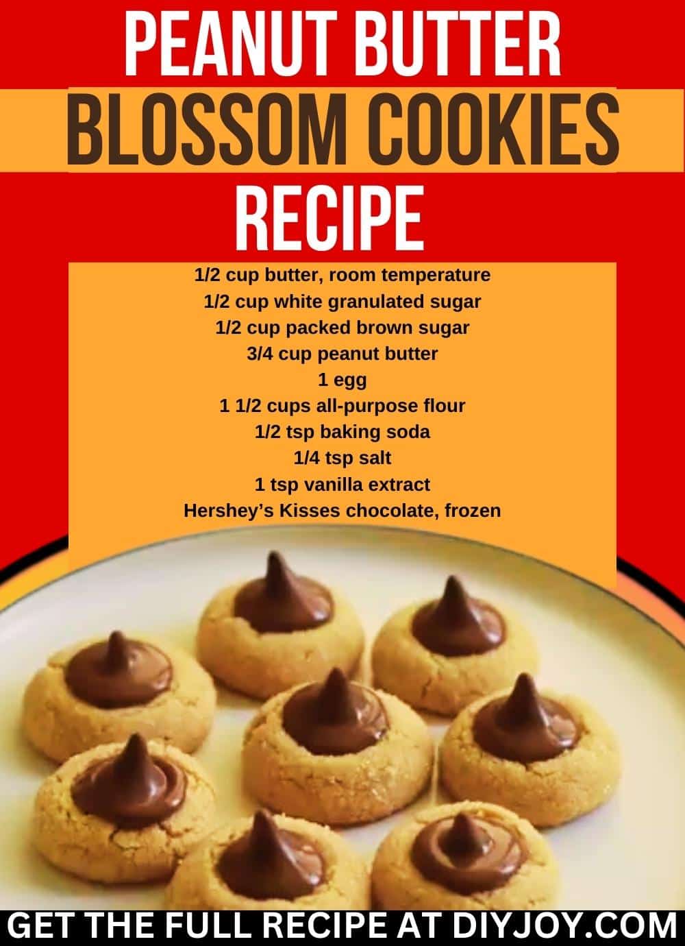 Peanut Butter Blossom Cookies Recipe