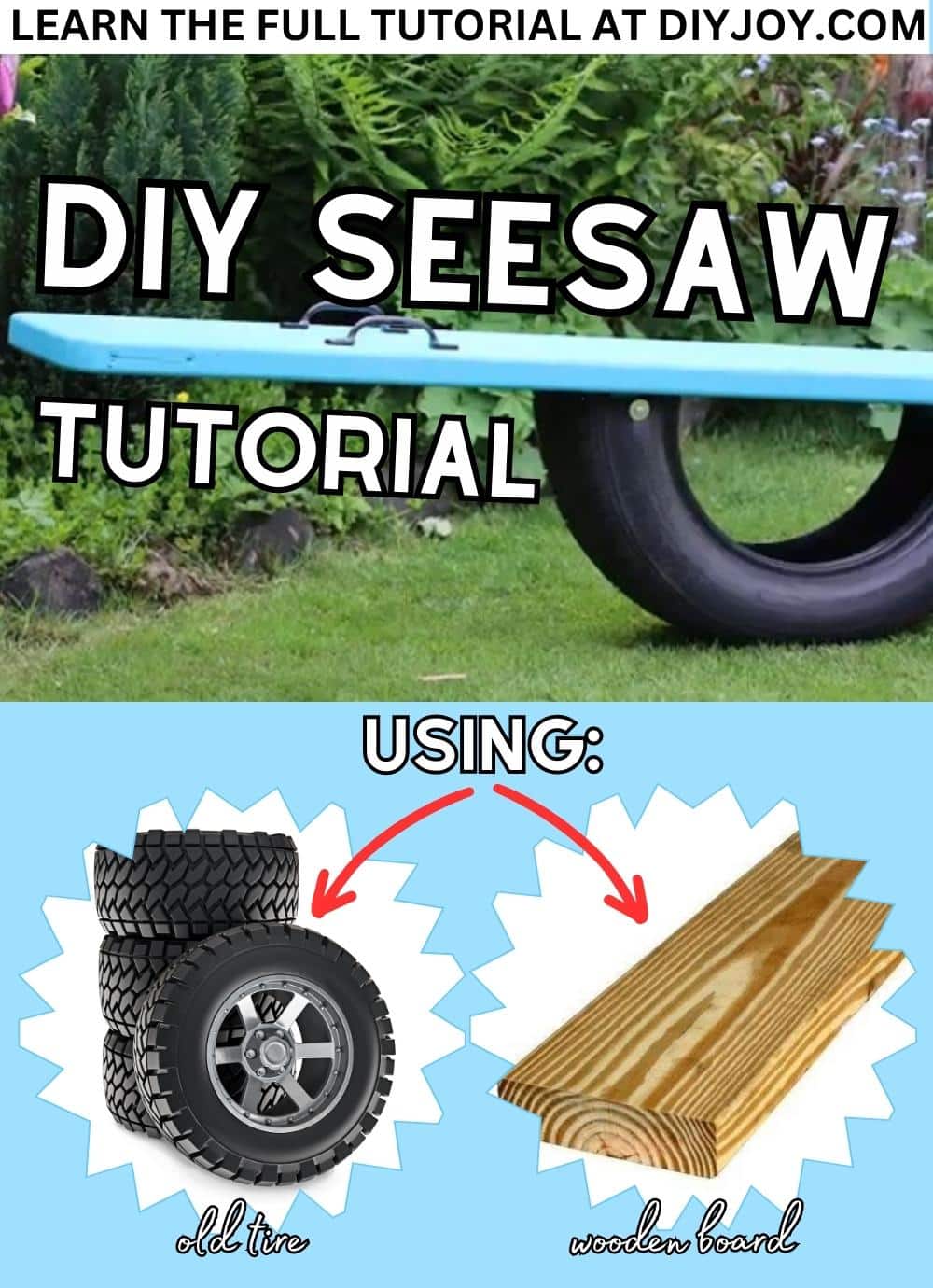 DIY Seesaw Using An Old Tire Tutorial