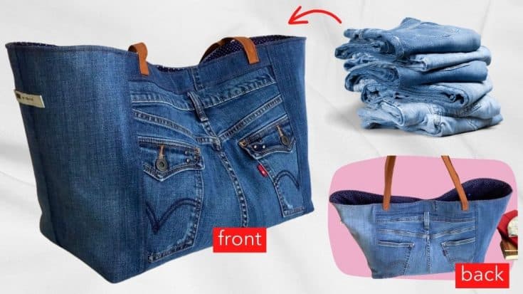 How to Sew Denim Tote Bags - DIY Joy