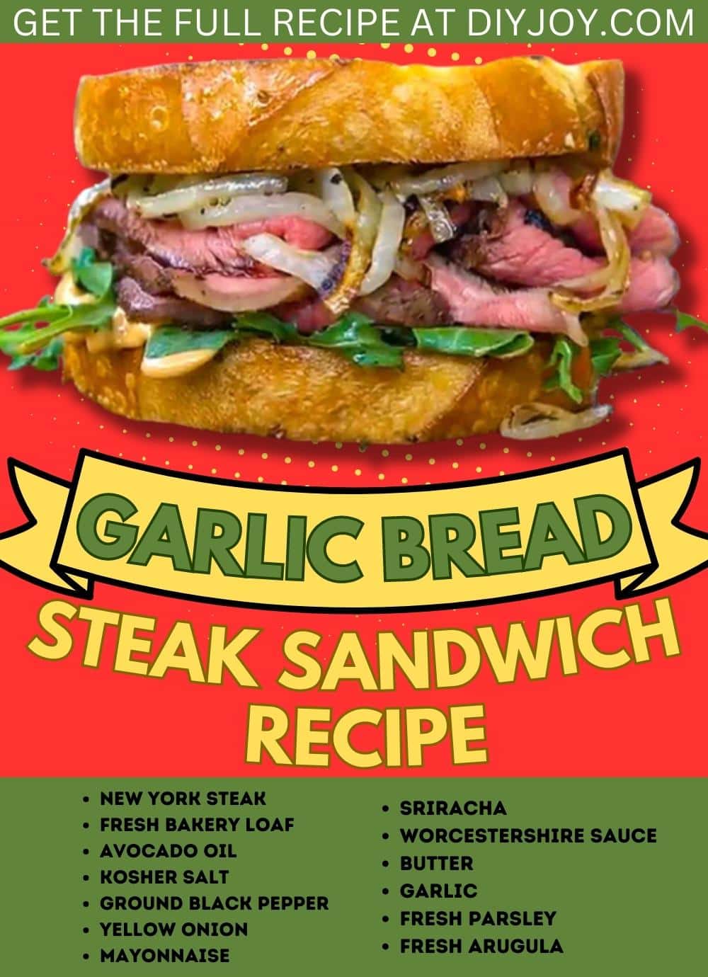 Easy Garlic Bread Steak Sandwich Recipe