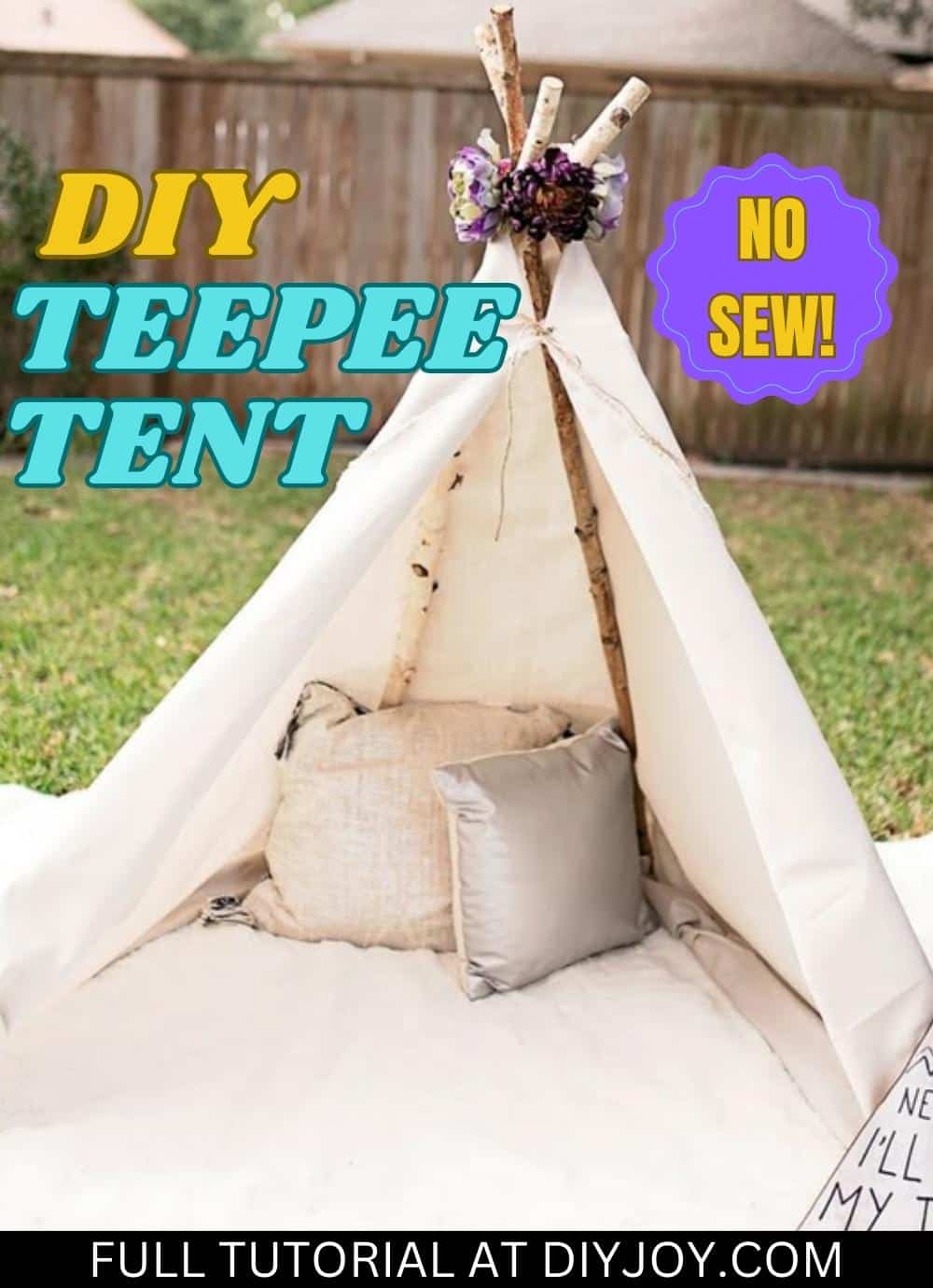 DIY No-Sew Teepee Tent Tutorial