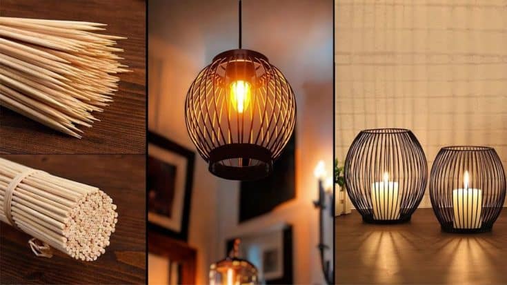 DIY Lampshade Made From Bamboo Sticks - DIY Joy