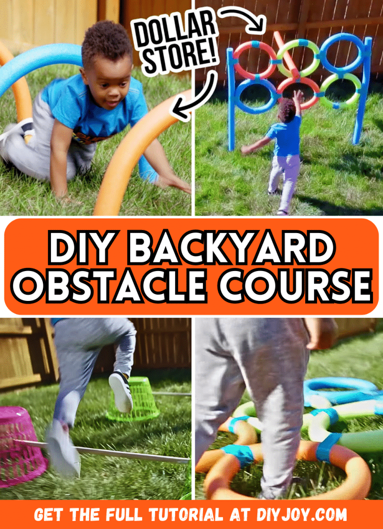 Easy Dollar Store DIY Backyard Obstacle Course Tutorial - DIY Joy