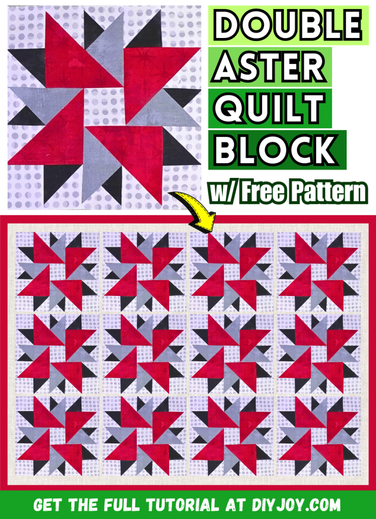 Easy Double Aster Quilt Block Tutorial (with Free Pattern) - DIY Joy