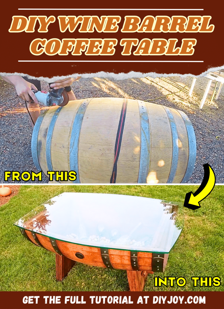 How to Build a Repurposed DIY Wine Barrel Coffee Table - DIY Joy