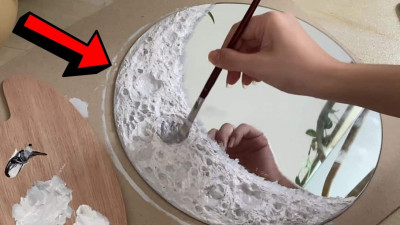 How to Make Faux High-End DIY Crescent Moon Mirror - DIY Joy
