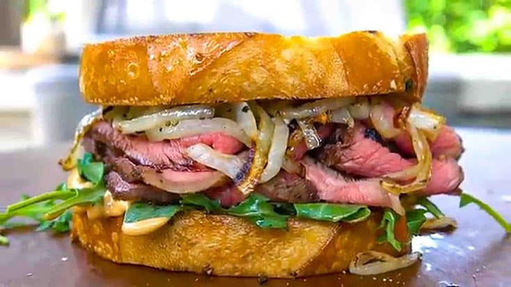 Easy Garlic Bread Steak Sandwich Recipe - DIY Joy
