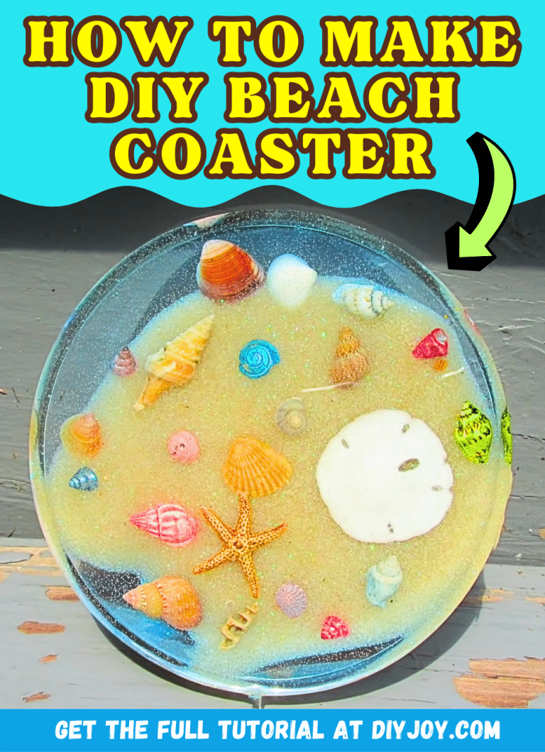 Easy DIY Beachy Seashell and Sand Coaster Tutorial - DIY Joy