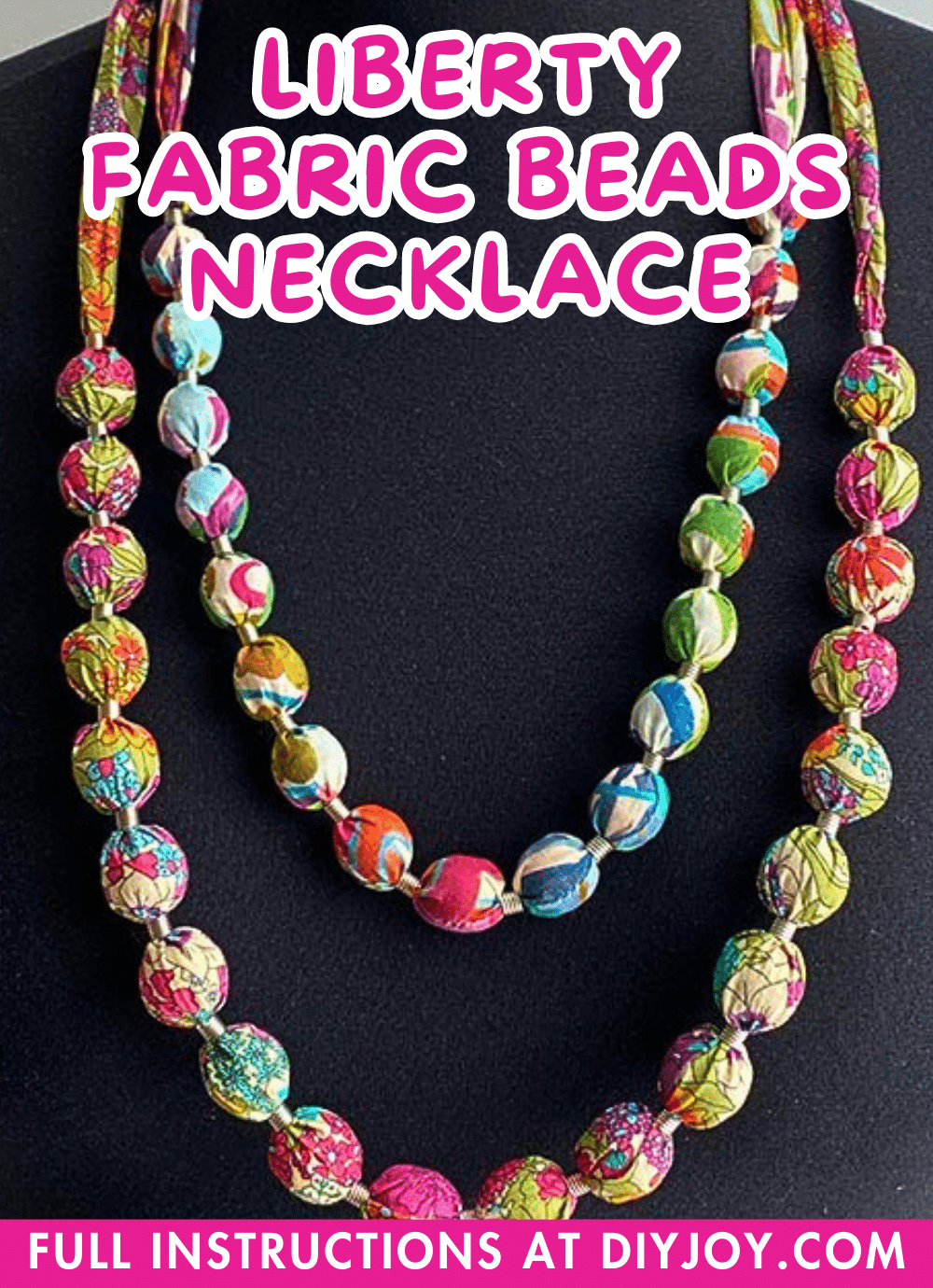 Beautiful Liberty Fabric Beads Necklace DIY