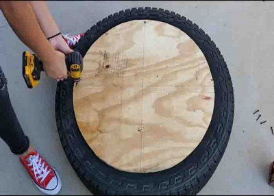 DIY Light-Up Table Made From An Old Tire - DIY Joy