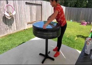 DIY Light-Up Table Made From An Old Tire - DIY Joy