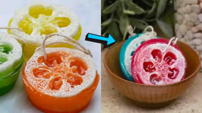 DIY Melt-and-Pour Loofah Soap Bars - DIY Joy