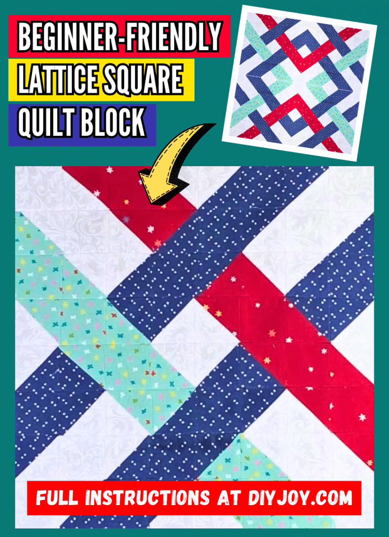 Beginner-Friendly Lattice Square Quilt Block Tutorial - DIY Joy