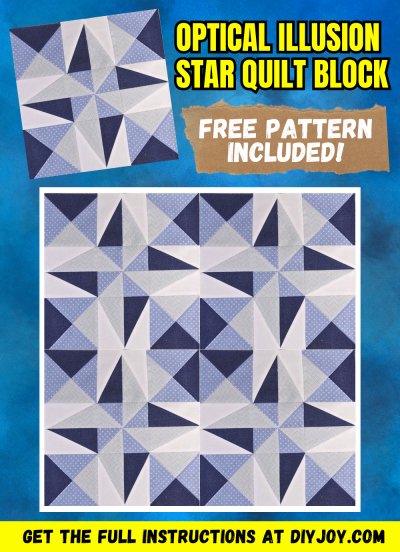 Easy Optical Illusion Star Quilt Block Tutorial (Free Pattern Included ...