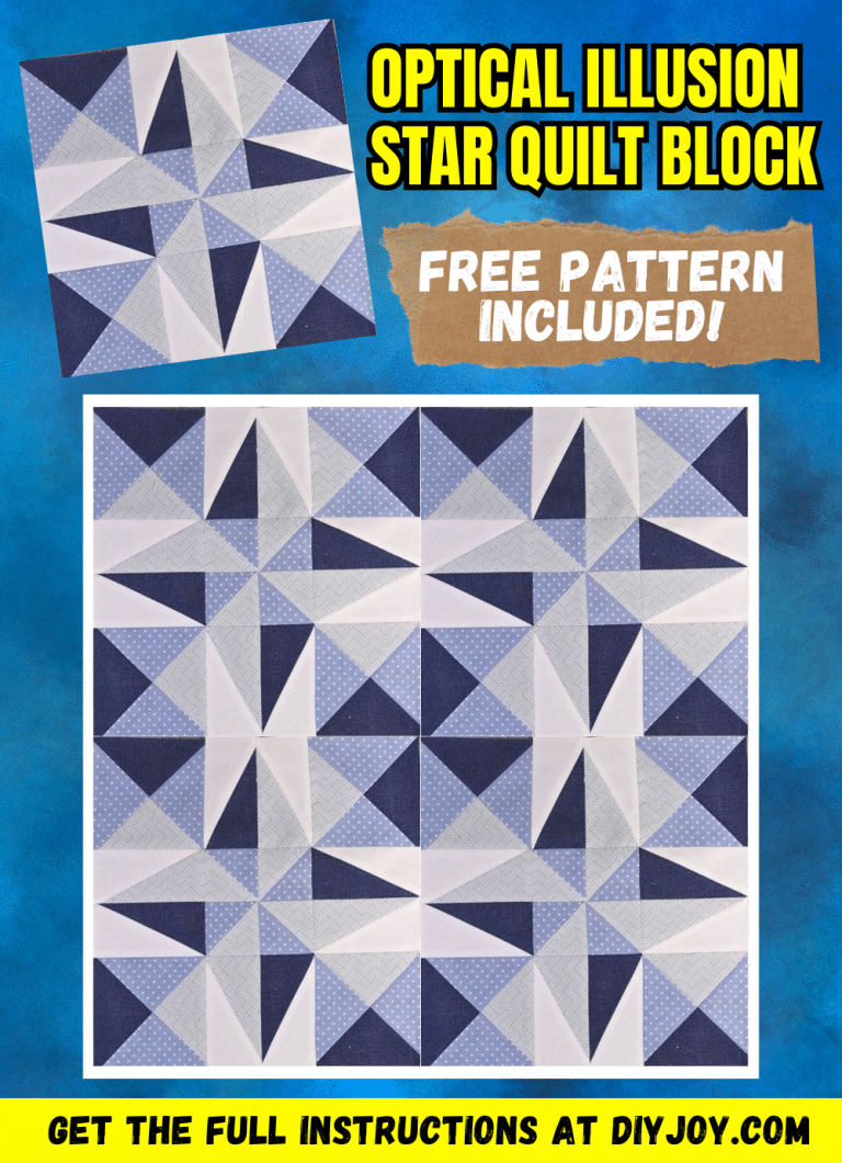 Easy Optical Illusion Star Quilt Block Tutorial (Free Pattern Included ...