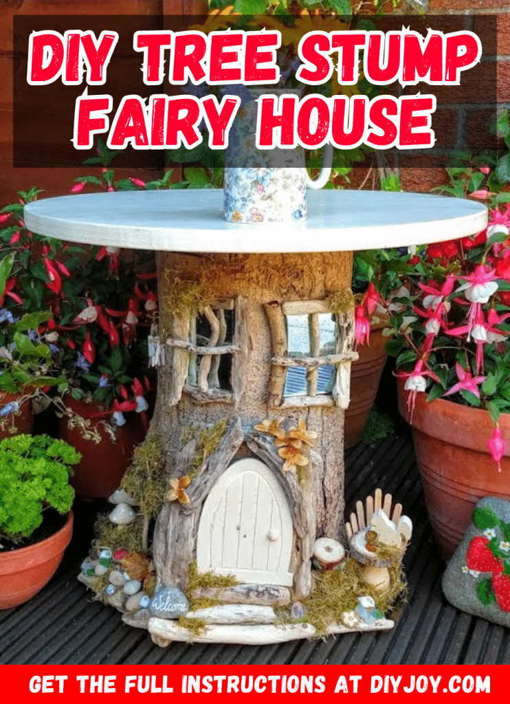 How to Make a DIY Tree Stump Fairy House - DIY Joy