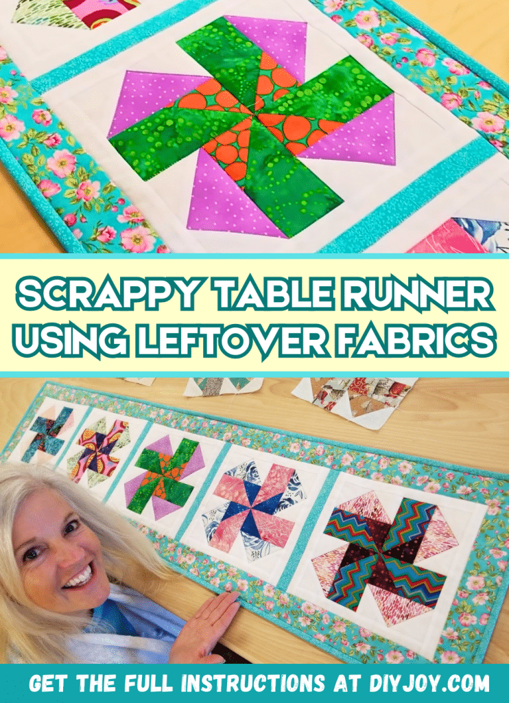How to Make Scrappy Table Runner Using Leftover Fabrics - DIY Joy