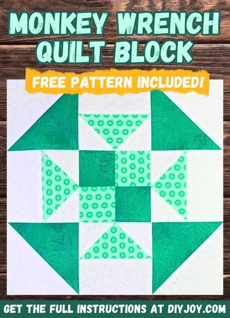 Simple Monkey Wrench Variation Quilt Block Tutorial (with Free Pattern ...