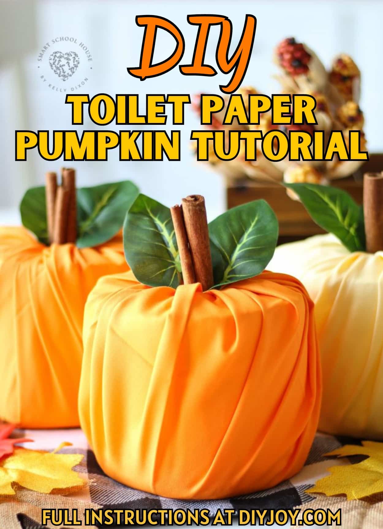 DIY Toilet Paper Pumpkins Bathroom Decor Tutorial