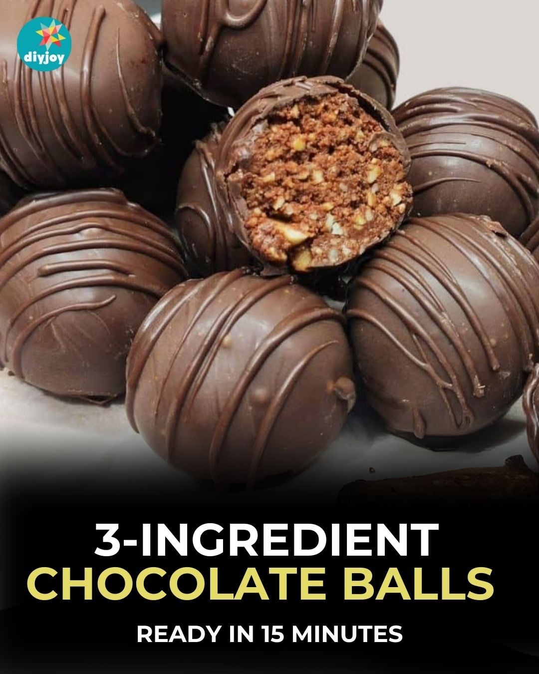3-Ingredient Chocolate Balls Ready in 15 Minutes - DIY Joy