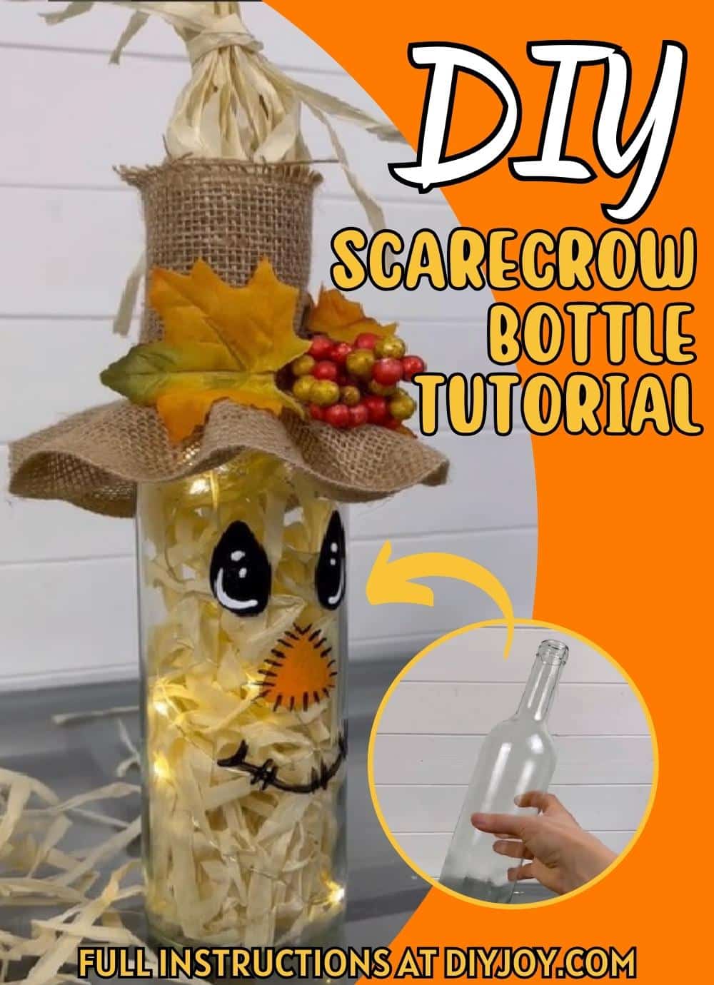 DIY Scarecrow Bottle Decor Tutorial