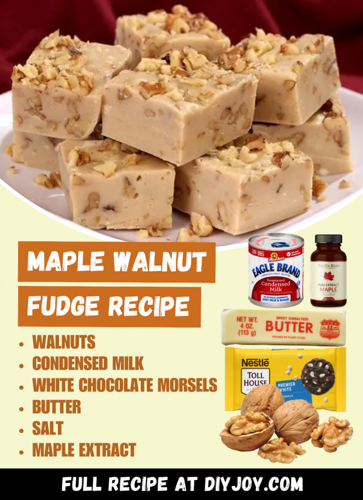 Easy 6-Ingredient Maple Walnut Fudge Recipe - DIY Joy