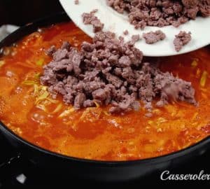 Shareable Ground Beef and Cabbage Casserole Recipe - DIY Joy