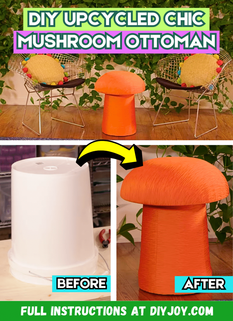 How to Upcycle a Plain Bucket Into a Mushroom Ottoman - DIY Joy