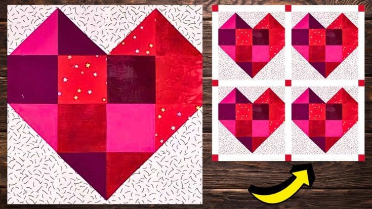 How to Make a Patchwork Heart Quilt Block - DIY Joy