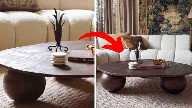 DIY Wooden Ball Coffee Table Using IKEA Serving Bowls - DIY Joy