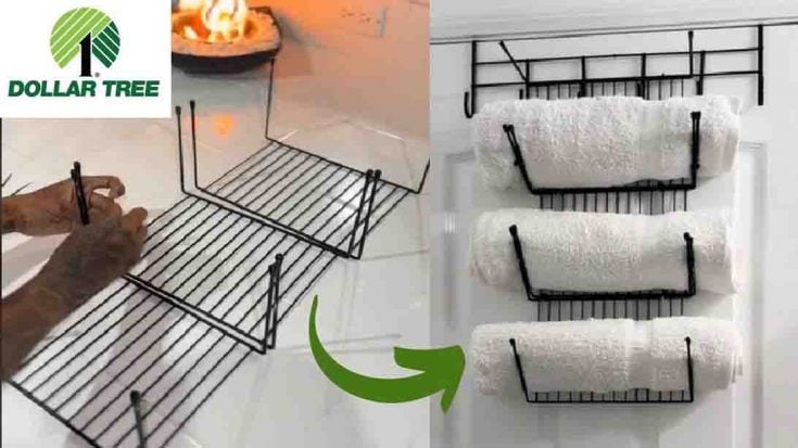 Easy DIY Dollar Tree Towel Rack Tutorial - DIY Joy