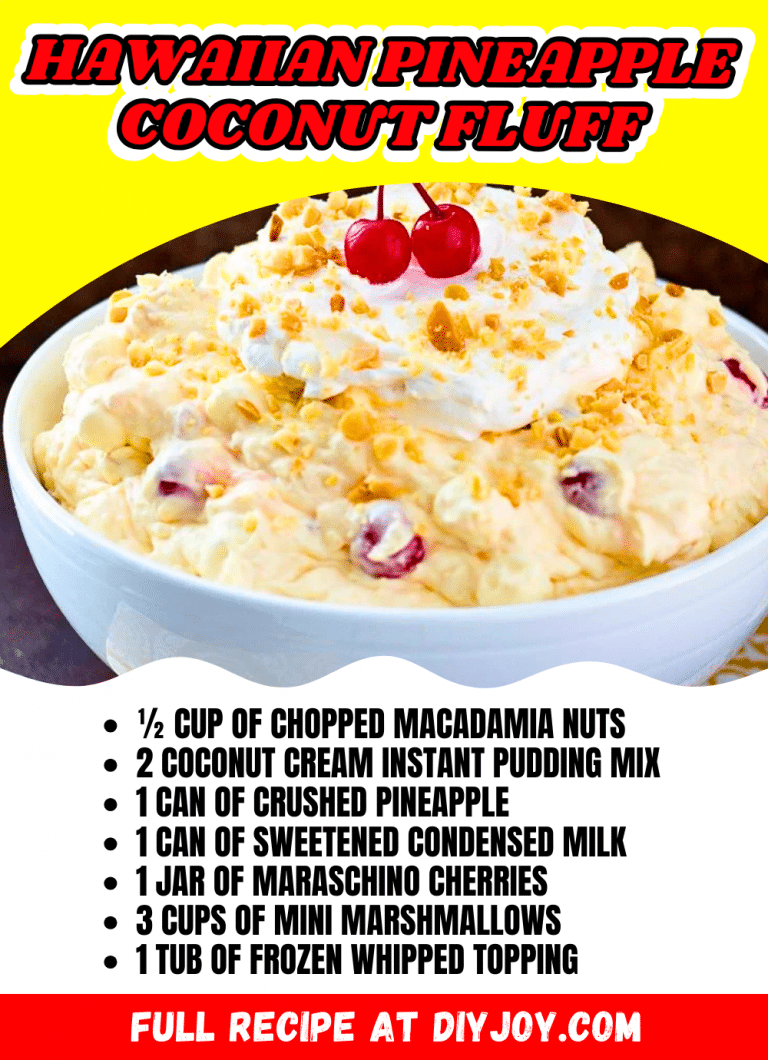 Easy Hawaiian Pineapple Coconut Fluff Recipe - DIY Joy