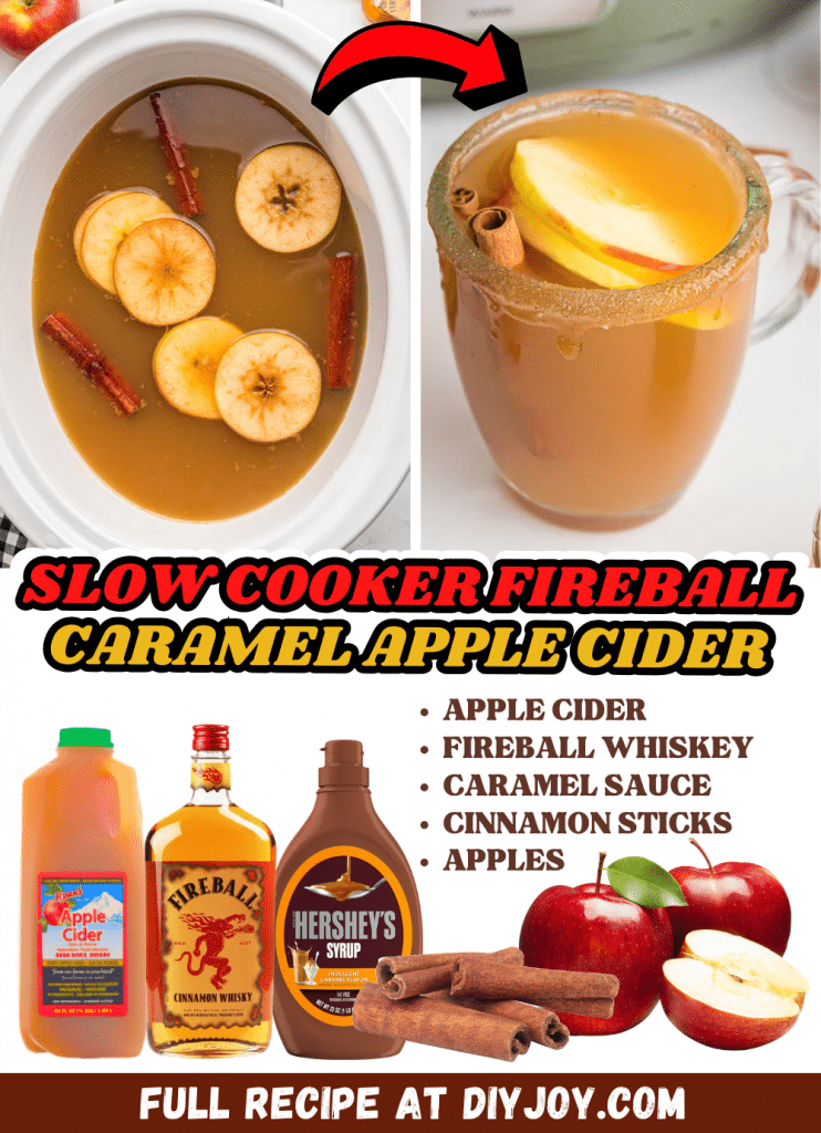 Easy Slow Cooker Fireball Caramel Apple Cider Recipe - DIY Joy