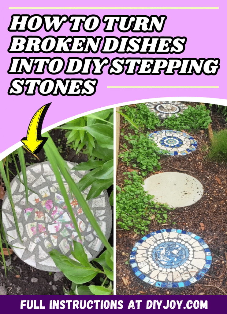 How to Make a DIY Plate Yard Stepping Stone - DIY Joy