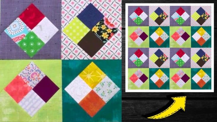 How to Make a Floating 4-Patch Quilt Block - DIY Joy
