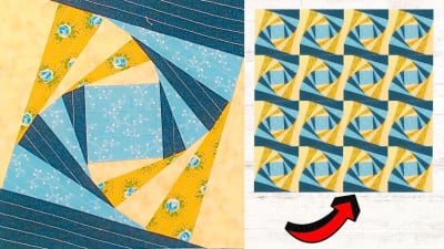 How to Make a Twisted Log Cabin Quilt Block - DIY Joy