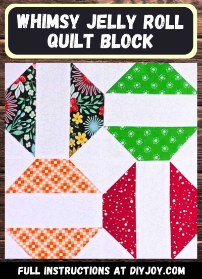 Whimsy Jelly Roll Quilt Block Tutorial (with Free Pattern) - DIY Joy