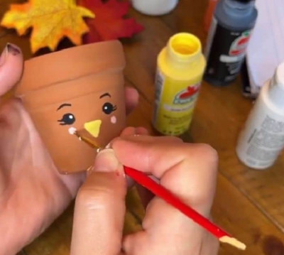 Easy DIY Turkey Flower Pot For Thanksgiving - DIY Joy