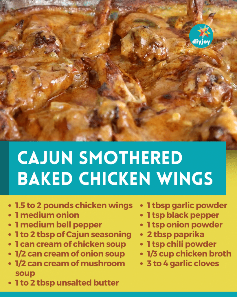 Cajun Smothered Baked Chicken Wings