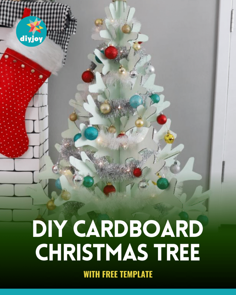 Easy DIY Cardboard Christmas Tree (w/ Free Template) - DIY Joy
