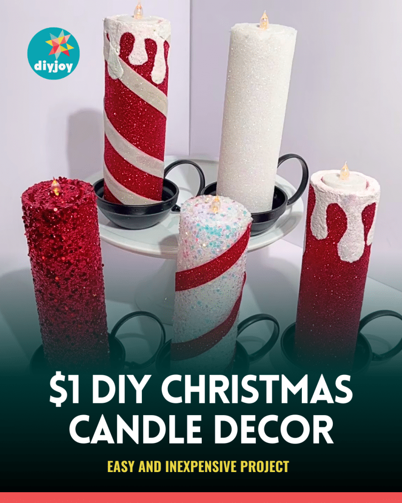 Easy DIY Christmas Candle Décor Tutorial - DIY Joy