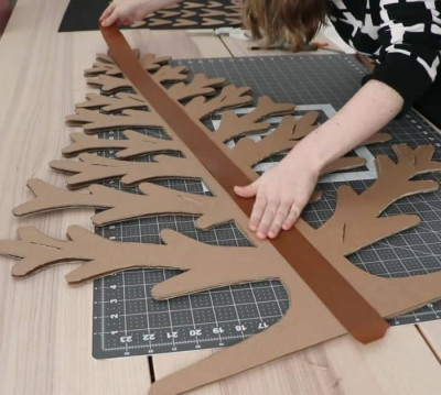 Easy DIY Cardboard Christmas Tree (w/ Free Template) - DIY Joy