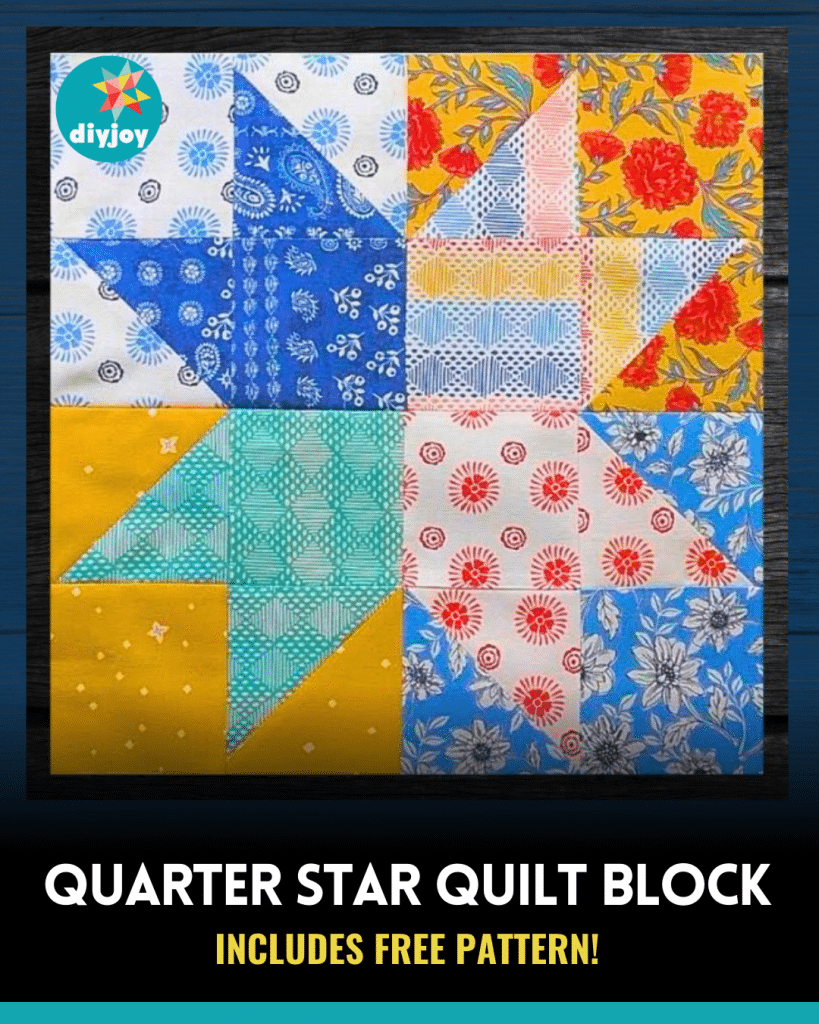 Easy Quarter Star Quilt Block Tutorial - DIY Joy