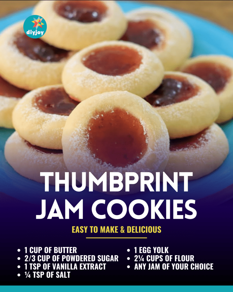 Easy Thumbprint Jam Cookies Recipe - DIY Joy