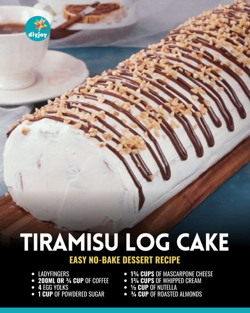 Easy-to-Make Tiramisu Log Cake - DIY Joy