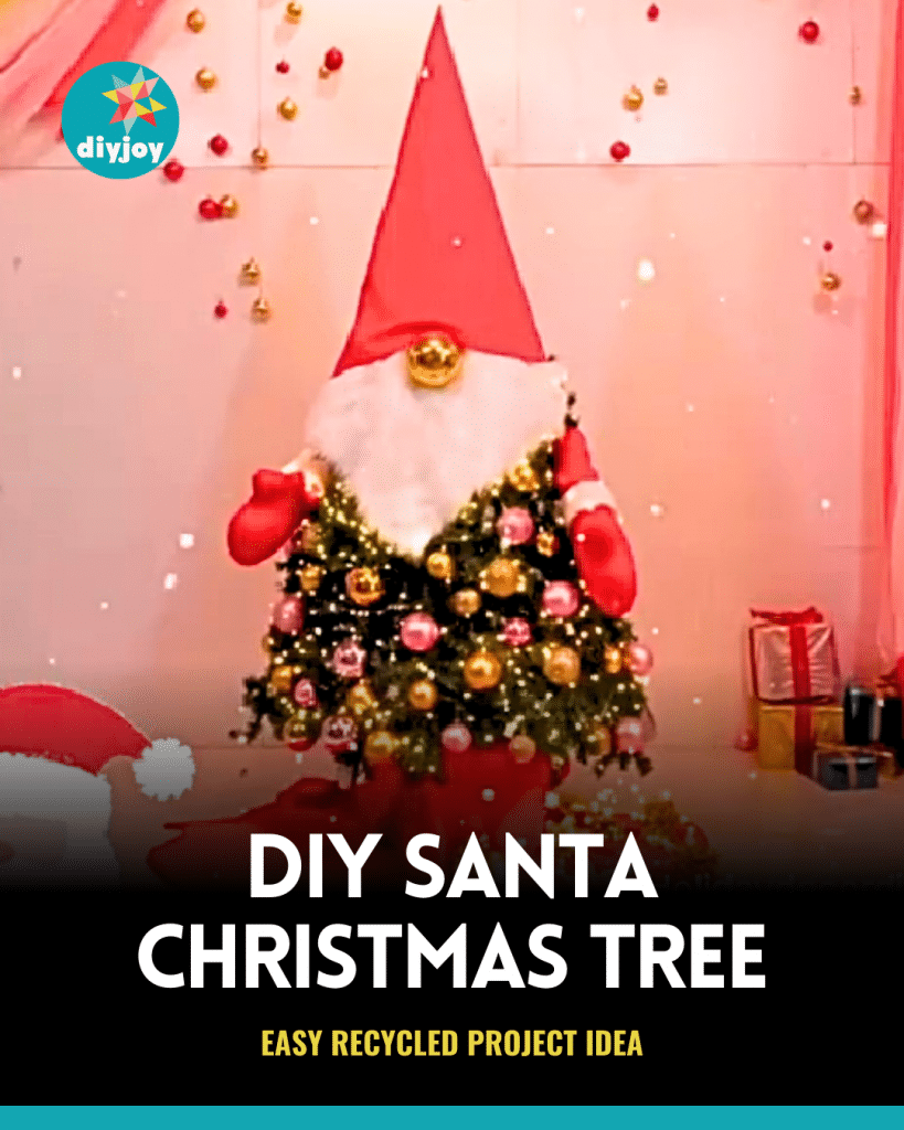 How to Build a Recycled DIY Santa Christmas Tree - DIY Joy